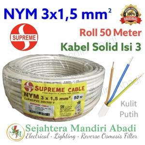 Jual Kabel Listrik NYM 3x1,5 mm Supreme 50 Meter Kawat Tunggal Putih ...