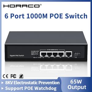 Jual HORACO 6 Port 1000M POE Switch Gigabit SFP Port with AI Watchdog ...