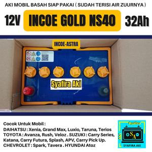 Jual Avanza Car Battery Incoe Gold Astra Ns40 Wet Battery 12V / 32 Ah ...
