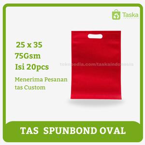 Jual Goodie Bag Spunbond Oval 25x35 - Kodian - Warna Merah - Jakarta ...