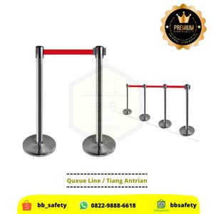 Jual Tiang Antrian Queue Line STAINLESS Tatakan Plastik Standing ...