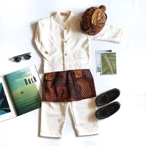 Jual BESKAP BAJU ADAT JAWA MODEL BASOFI ANAK WARNA PUTIH TULANG USIA 10 ...