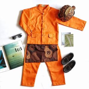 Jual BESKAP BAJU ADAT JAWA MODEL BASOFI ANAK WARNA ORANGE USIA 0-3 ...