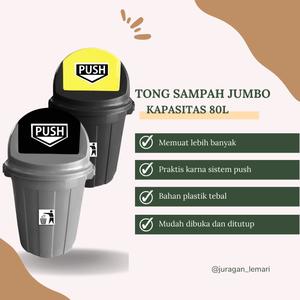 Jual TEMPAT SAMPAH PUSH 80L JUMBO BESAR DAN LEBAR BY JURAGANLEMARI I ...