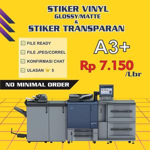 Jual CETAK STIKER VINYL GLOSSY/MATTE / TRANSPARANT tanpa CUTTING ...