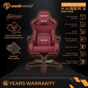 Jual AndaSeat Kaiser 2 Series Premium Kursi Gaming Chair Black Maroon ...