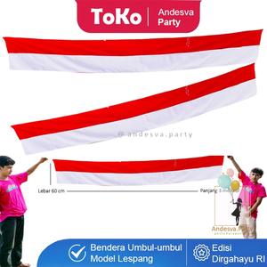 Jual promo [60x300cm] Bendera Merah Putih Lespang / Bendera Kain Merah ...