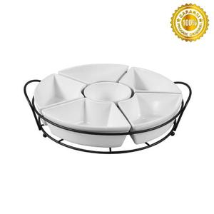 Jual Wadah Mangkuk Hidangan Meja Makan Bundar Bersekat Porcelain_Putih ...