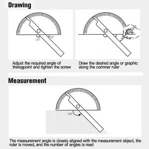 Jual 180 Derajat Busur Derajat Stainless Protactor Alat Ukur Sudut ...
