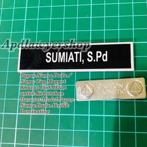Jual Papan Nama Dada / Name Tag Magnet Darurat Laminating 2cm x 8cm ...