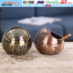 Jual Asbak Buka Tutup Anti Angin Asbak Mewah Retro Vintage Bahan Logam ...