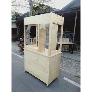 Jual gerobak jualan gerobak minimalis booth kayu jati Belanda - Jakarta ...