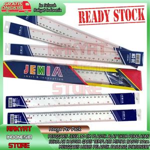Jual Penggaris Jenia Mistar Transparan Panjang Alat Ukur 30 Cm Per Pack ...