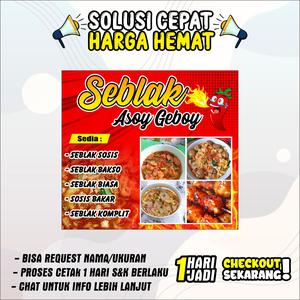 Jual Spanduk/Banner Seblak Murah Custom Free Desain Ukuran 100 X 90 ...