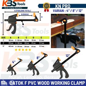 Jual F Clamp Bar Catok Alat Penjepit Press Kayu Klem 4" 8" 12" Tebal KN ...