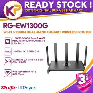 Promo RUIJIE REYEE RG-EW1300G WI-FI 5 1300M DUAL-BAND GIGABIT WIRELESS ...