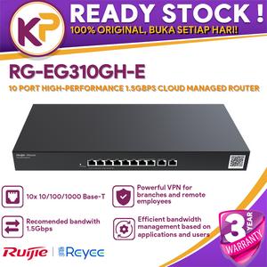 Promo RUIJIE REYEE RG-EG310GH-E 10 PORT HIGH-PERFORMANCE 1.5GBPS CLOUD MANAGED ROUTER - Jakarta ...
