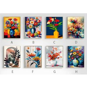 Jual Hiasan dinding motif bunga aestetic ukuran 29X20 bingkai kayu ...