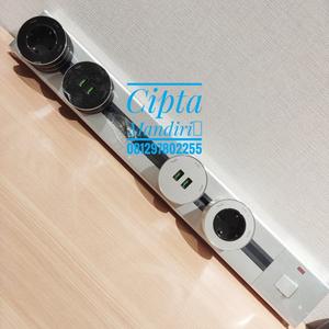 Jual Stop Kontak Meja Track Rel Stopkontak Kitchen Table Silver | Asli ...