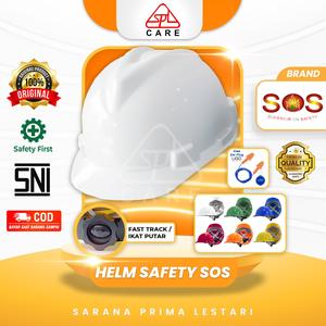Jual [FREE EARPLUG] HELM SOS, HELM SAFETY MEREK SOS 5 WARNA, HELM SOS ...