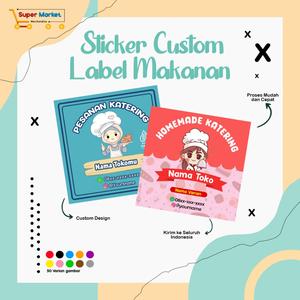 Jual CETAK STIKER LABEL KOTAK MAKANAN / STICKER KUE ROTI / STIKER KOTAK ...