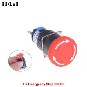 Jual 16mm Red Mushroom Emergency Stop E-stop Switch 3 Pins NO+NC DC 30V ...