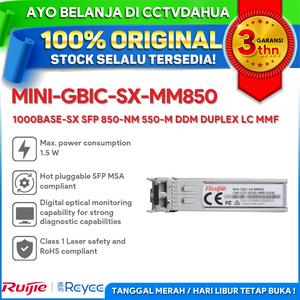 Promo RUIJIE REYEE MINI-GBIC-SX-MM850 1000BASE-SX SFP 850-NM 550-M DDM ...