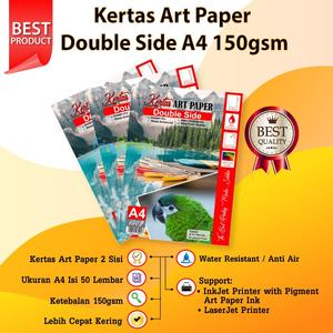 Jual Kertas ART PAPER A4 150 gsm isi 50 Lembar Kertas Foto Printer A4 ...