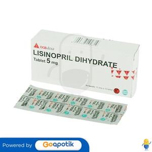 Jual LISINOPRIL DIHYDRATE OGB DEXA MEDICA 5 MG BOX 100 TABLET ...