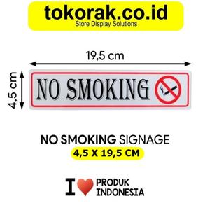 Jual SIGNAGE NO SMOKING 4,5X19,5CM SIMBOL LOGO PERINGATAN DILARANG ...