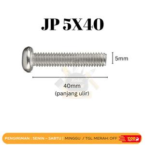 Jual Baut JP 5x40 M5 x 40 Baut Mesin Baut Kepala Obeng Plus Kembang Baut Furniture Mebel ...