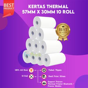 Jual Bundle Kertas Thermal 57 x 30 mm / 57x30 / 58 x 30 / 58x30mm ...
