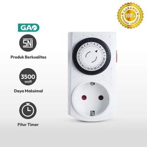 Jual Colokan Listrik Stop Kontak Timer Mekanik 15gd - Putih ORIGINAL ...