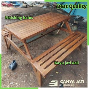 Jual Meja Payung Cafe Outdoor Bangku Meja Bakso Cafe Resto Kayu Jati ...