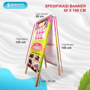 Jual PLANG MEREK - SPANDUK STAND BANNER RANGKA KAYU 2 SISI /SPANDUK ...