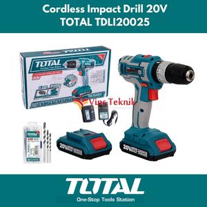Jual mesin bor tembok baterai cordless impact drill 20V TOTAL TDLI20025 ...
