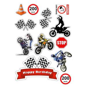 Jual Topper Cake Tema Motor Trail/ Hiasan Kue Ulang Tahun Motor Cross ...
