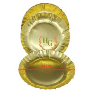 Jual @10 pcs piring kertas ulang tahun kue tart emas paper plate ekonomis piring kue warna gold ...