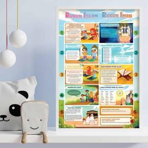 Jual Poster Edukasi Anak islami Mengenal RUKUN ISLAM dan RUKUN IMAN ...