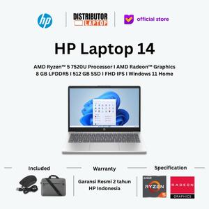 Jual Laptop HP 14 em0015AU Ryzen 5-7520U 8GB 512GB SSD OHS em0016AU ...