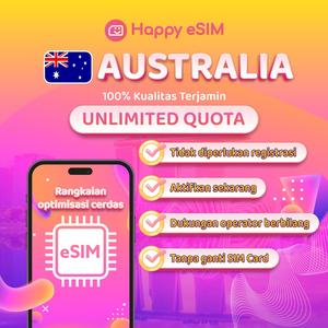 Jual Happyesim eSIM Australia Unlimited Data Internet | eSIM Travel ...