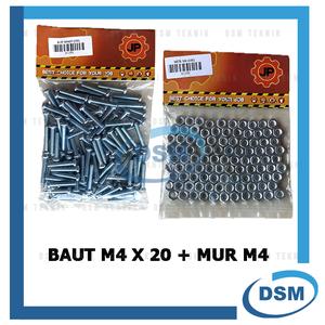 Jual PAKET 2 SET BAUT MUR 4x20 BAUT JP M 4 x 20 MM MUR M4 SKRUP ISI 100 PCS - Kota Malang - DSM ...