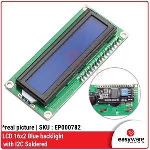 Jual LCD 16x2 BIRU DENGAN I2C SERIAL SOLDERED LCD 1602A BLUE I2C SERIAL ...