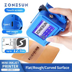 Jual ZONESUN ZS-DC1 Handheld Inkjet Printer Portable Date Coding Machine 12.7mm QR Code Barcode ...