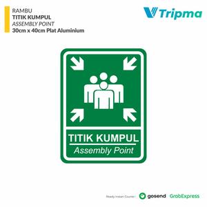 Jual RAMBU ASSEMBLY POINT TITIK KUMPUL 30CM X 40CM PLAT ALUMUNIUM ...