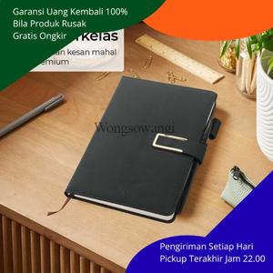 Jual Buku Agenda Catatan Kerja Binder Map Cover Kulit Kertas A5 - Biru ...