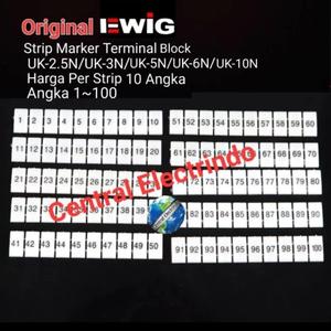 Jual Marker Strip Terminal Block UK-2.5N/3N/5N/6N/10N EWIG Per Strip 10 Angka. - UK-5N, 1~10 ...