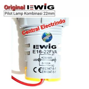 Jual NEW Pilot Lamp LED EWIG VOLT+Ampere Meter Indikator 22mm - BULAT ...
