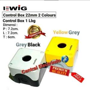Jual NEW Control Box Push Button EWIG 22mm 1 Lubang Abu2/Kuning Model ...