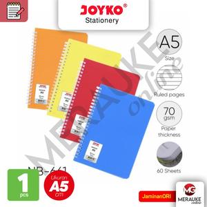 Jual JOYKO Buku Catatan Bergaris / Ruled Notebook A5 NB-661 60 Lembar ...